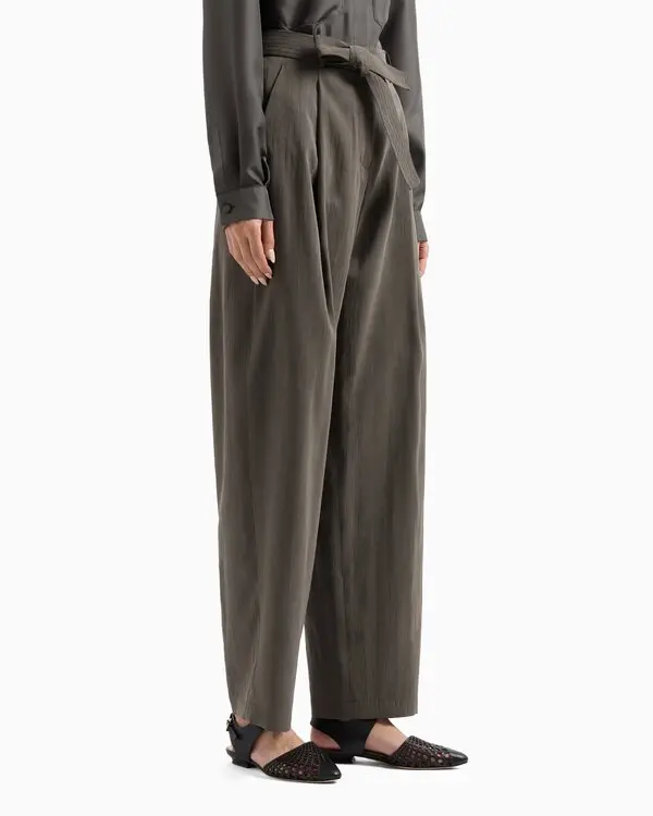 Giorgio Armani Washed Silk Single-dart Trousers