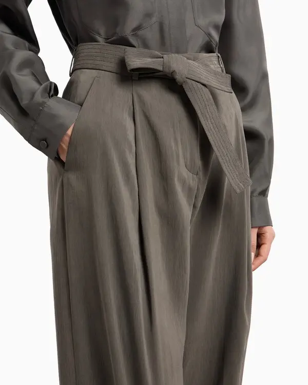 Giorgio Armani Washed Silk Single-dart Trousers