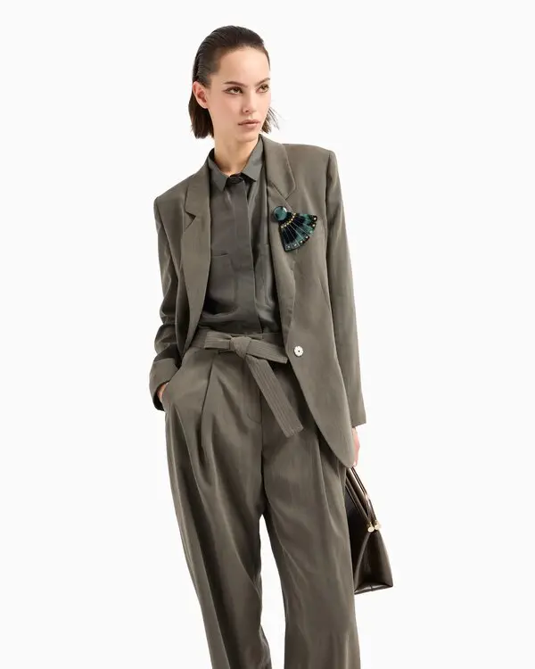 Giorgio Armani Washed Silk Single-dart Trousers
