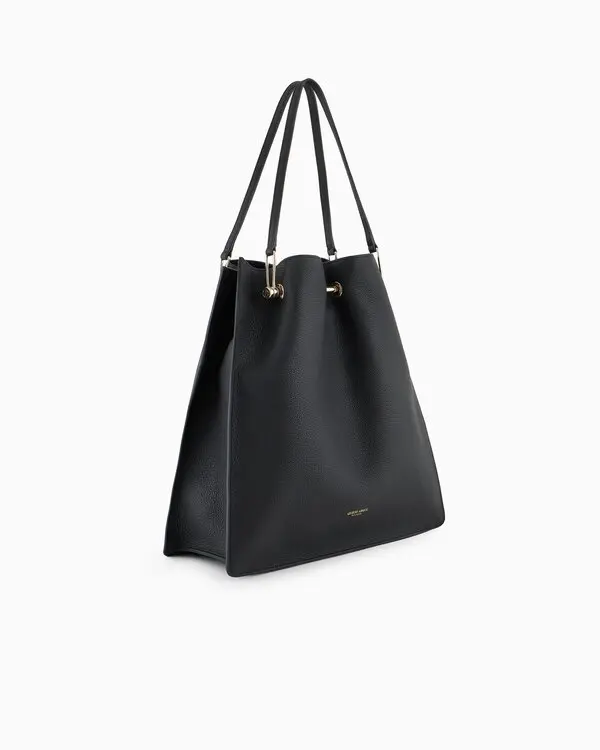 Giorgio Armani Medium Shopper Bag In Pebbled Leather