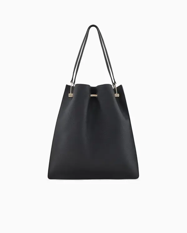 Giorgio Armani Medium Shopper Bag In Pebbled Leather