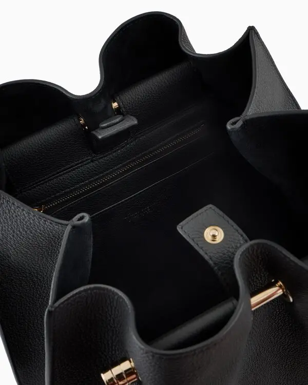 Giorgio Armani Medium Shopper Bag In Pebbled Leather