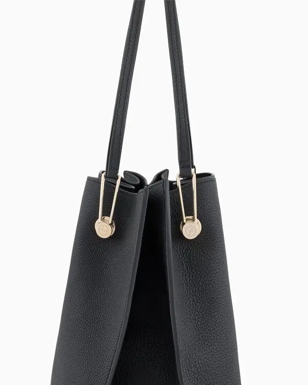 Giorgio Armani Medium Shopper Bag In Pebbled Leather