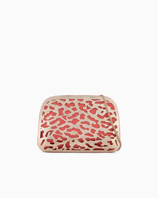 Giorgio Armani La Prima Satin And Metal Clutch - Orange