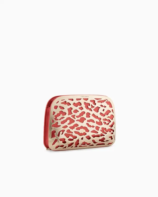 Giorgio Armani La Prima Satin And Metal Clutch - Orange