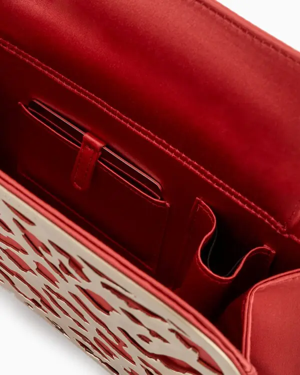 Giorgio Armani La Prima Satin And Metal Clutch - Orange