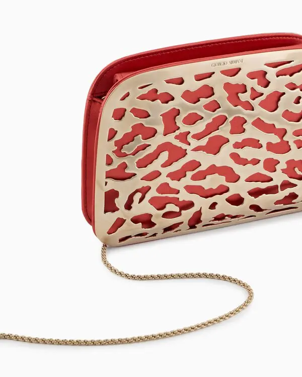 Giorgio Armani La Prima Satin And Metal Clutch - Orange