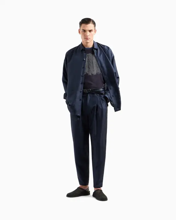 Giorgio Armani Cotton-blend Two-pleat Trousers