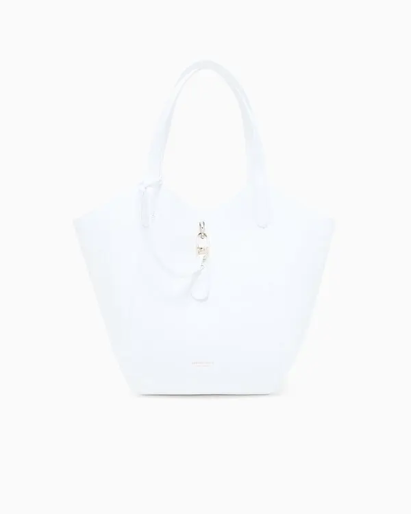 Giorgio Armani Pebbled Leather Handbag - White
