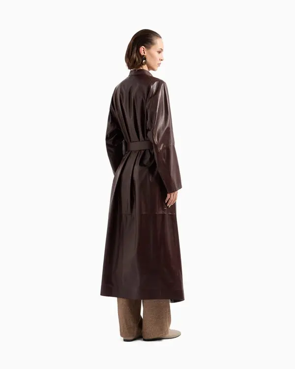 Giorgio Armani Nappa Leather Trench Coat