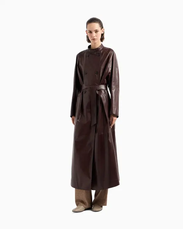 Giorgio Armani Nappa Leather Trench Coat