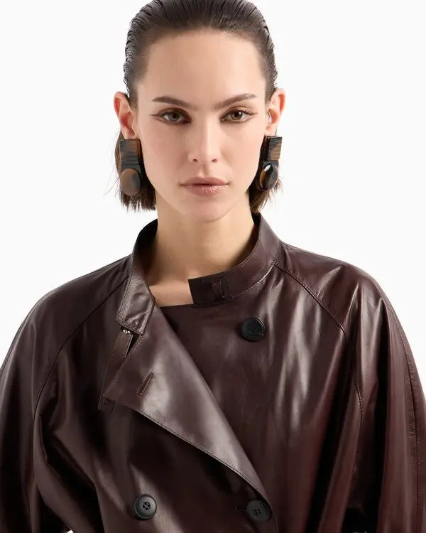 Giorgio Armani Nappa Leather Trench Coat