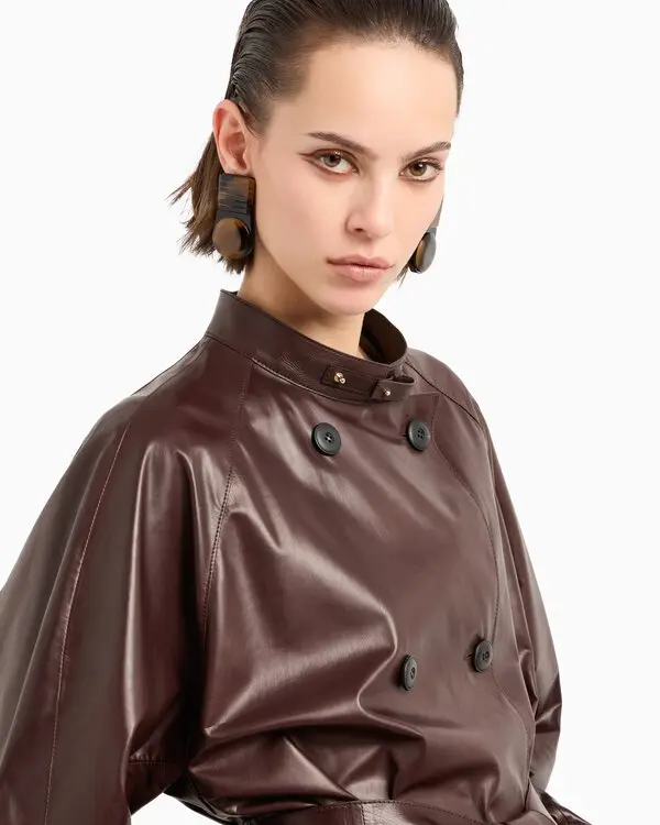 Giorgio Armani Nappa Leather Trench Coat
