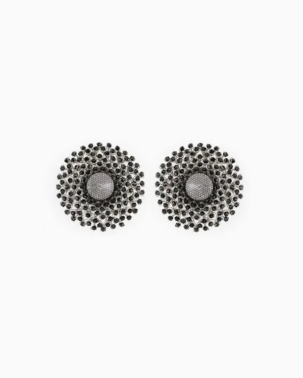 Giorgio Armani Clip-on Metal And Bead Earrings - Black