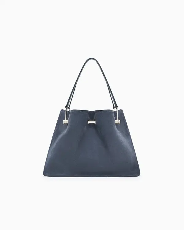 Giorgio Armani Small Suede Shopper - Grey