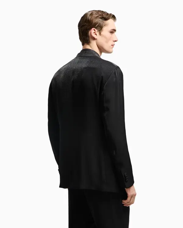 Giorgio Armani Upton Line Tuxedo Jacket In A Viscose Blend With Rhinestones
