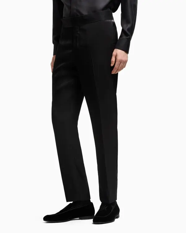 Giorgio Armani Viscose-blend Flat-front Trousers