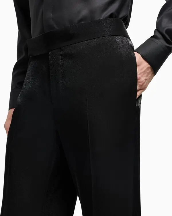 Giorgio Armani Viscose-blend Flat-front Trousers