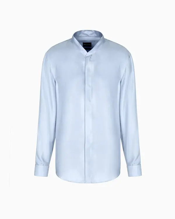 Giorgio Armani Silk Twill Shirt - Light_blue