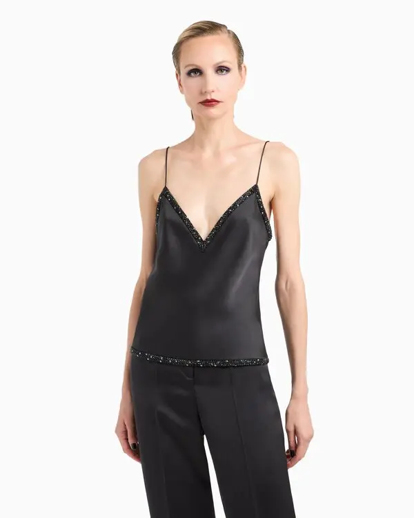 Giorgio Armani Silk Top With Embroidery