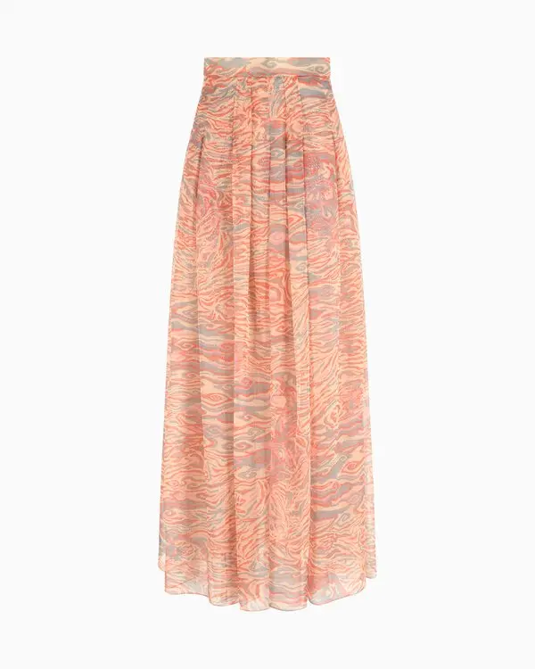 Giorgio Armani Printed Maxi Silk Skirt