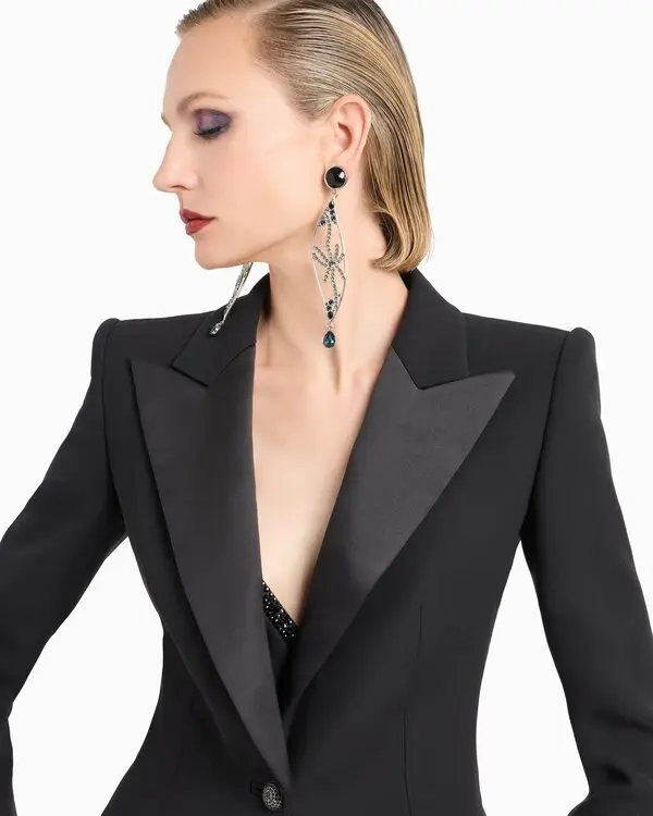 Giorgio Armani Glitter Silk-cady Single-breasted Short Jacket