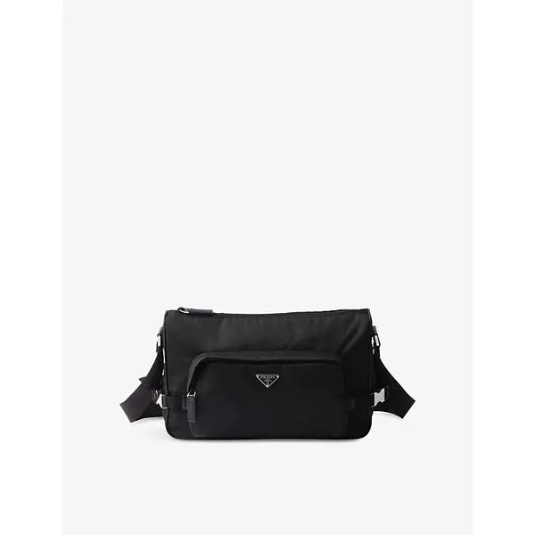 Prada Re Nylon And Leather Shoulder Bag - Black