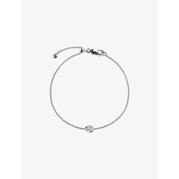 Monica Vinader Pear-shaped Lab-grown Diamond And Sterling Chain Bracelet - Silver