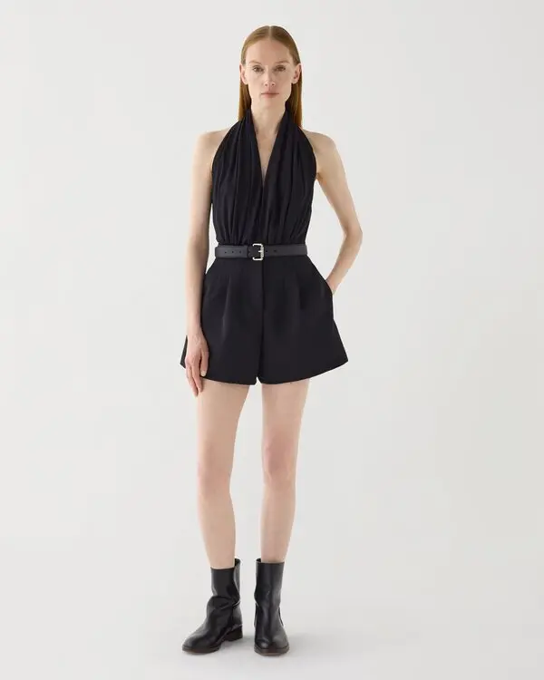 Veronica De Piante Tilly Short In Grain De Poudre Wool