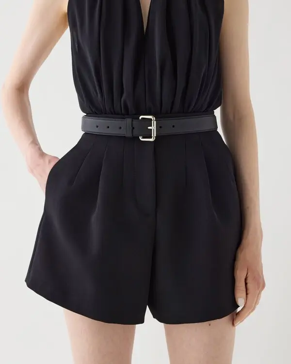Veronica De Piante Tilly Short In Grain De Poudre Wool