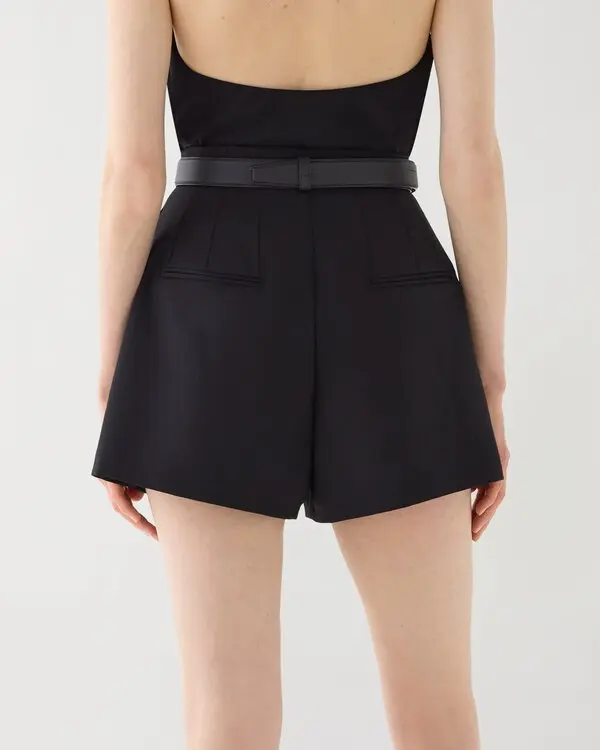 Veronica De Piante Tilly Short In Grain De Poudre Wool