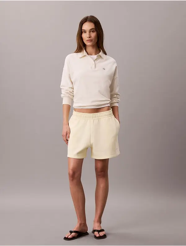 Calvin Klein Monogram Fleece Pull-on Shorts - Pear Sorbet