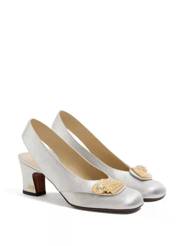Valentino Garavani 60mm Adamantine Heeled Pumps - Silver