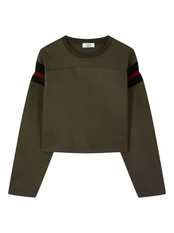 STUDIO TOMBOY Cropped Long-sleeve Top - Green