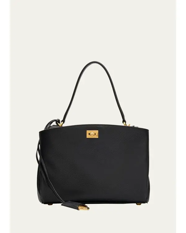 Balenciaga Small Grained Leather Top-handle Bag - Black