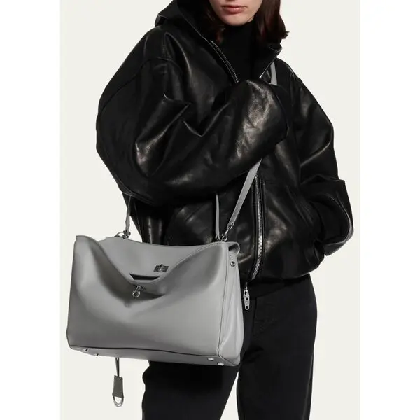 Balenciaga Small Grained Leather Top-handle Bag - Grey