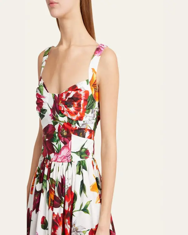 Dolce & Gabbana Floral Poplin Fit-&-flare Dress