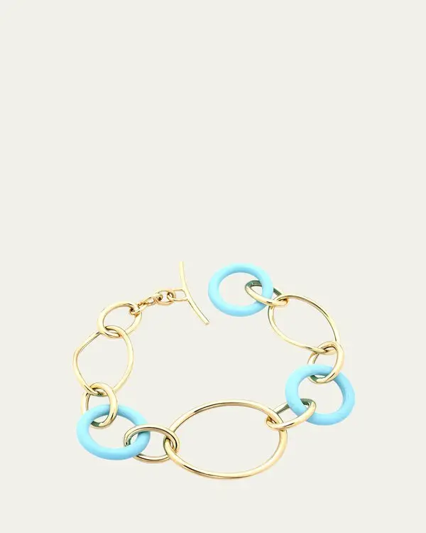 FARAONE MENNELLA BY R.F.M.A.S. 18k Yellow And Turquoise Stella Link Bracelet - Gold