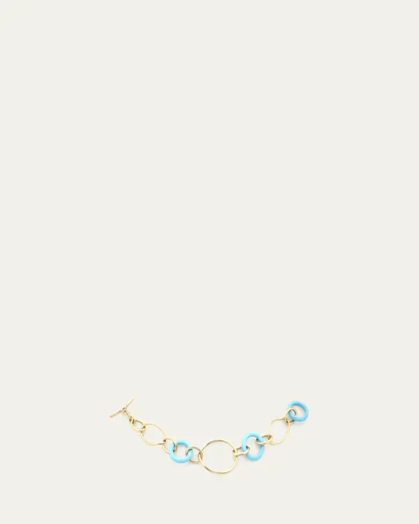 FARAONE MENNELLA BY R.F.M.A.S. 18k Yellow And Turquoise Stella Link Bracelet