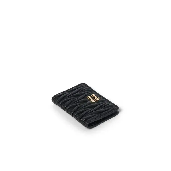 Miu Miu Matelassé Nappa Leather Card Holder - Black