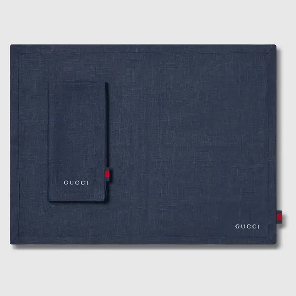Gucci Linen Placemat And Napkin - Blue