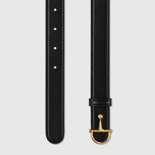 Gucci Leather Belt With Half-horsebit Buckle