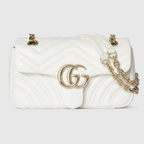 Gucci Mini Gg Marmont Shoulder Bag - White | Editorialist