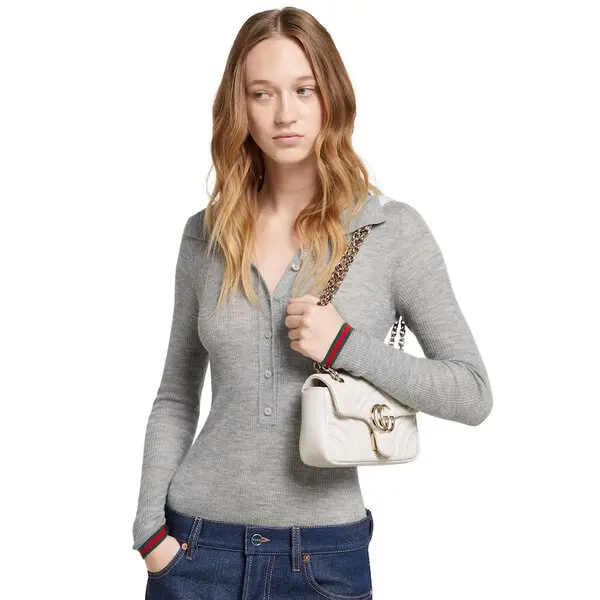 Gucci Gg Marmont Small Shoulder Bag - White