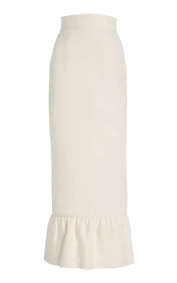 Posse Matilda Linen Maxi Skirt - White