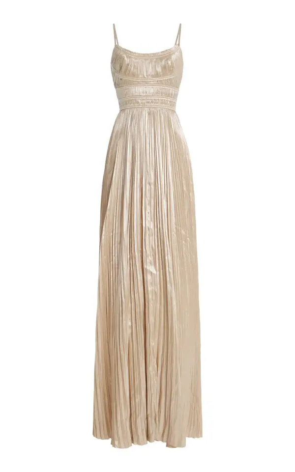 Ulla Johnson Reine Plisse Gown - Gold