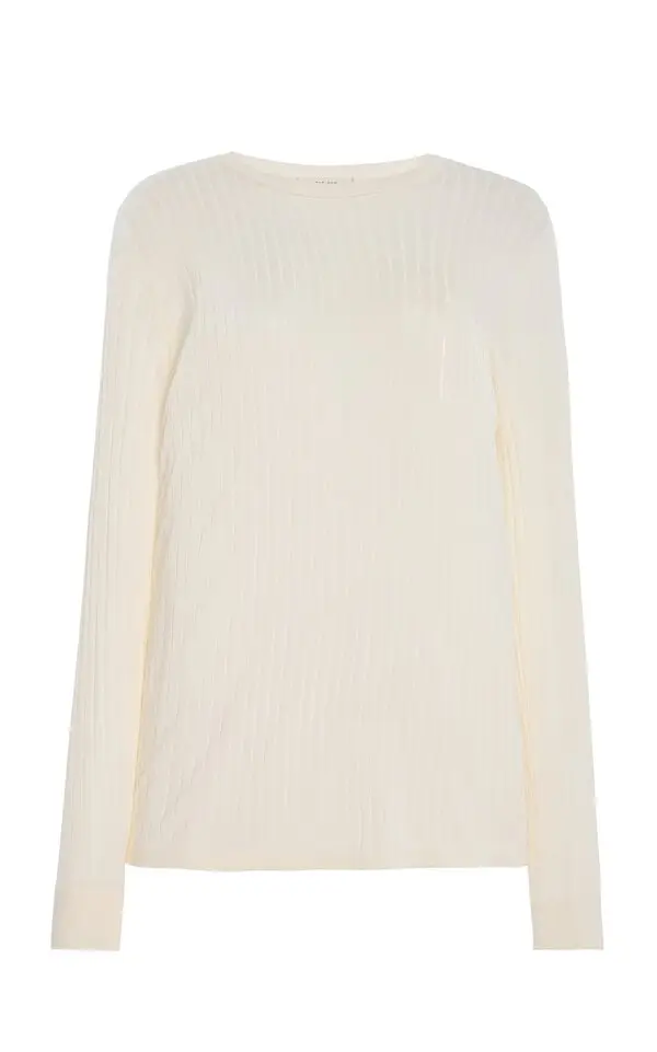 THE ROW Keya Ribbed-knit Top - Ivory