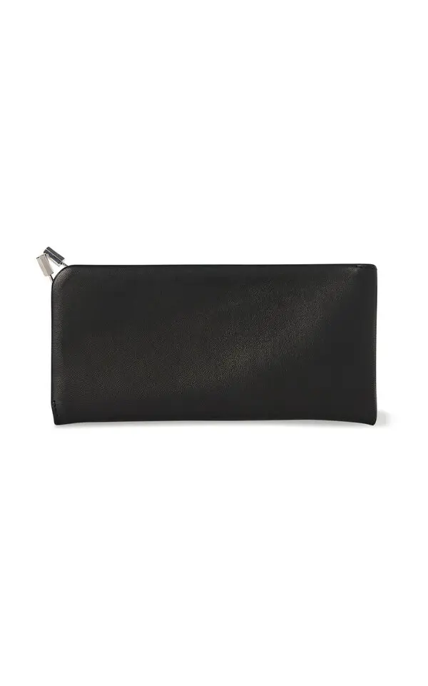 THE ROW Silk-leather Sunglass Case - Black