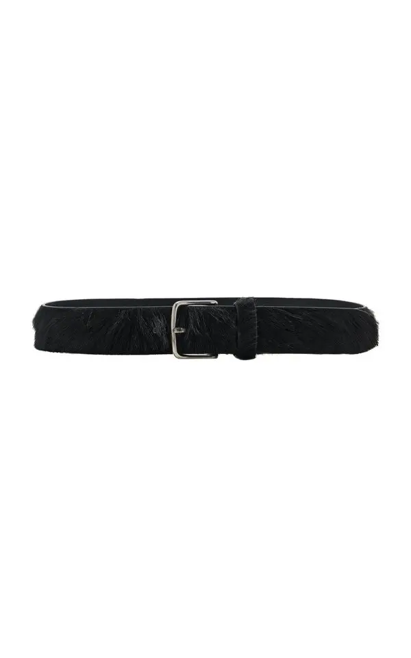 THE ROW Classic Pony Hair Maxi Belt - Black