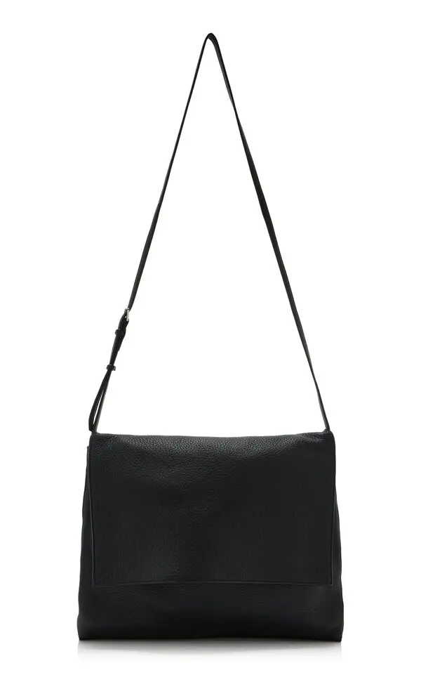 THE ROW Nan Leather Messenger Bag - Black